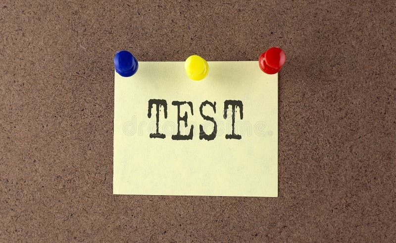 TEST Text Written on the Message Board. Memo Stock Photo - Image of ...