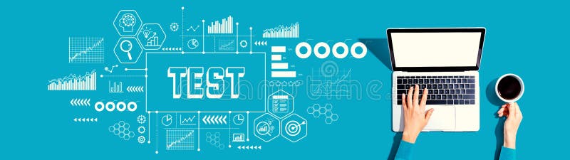 Test Theme with Person Using a Laptop Stock Photo - Image of concept ...