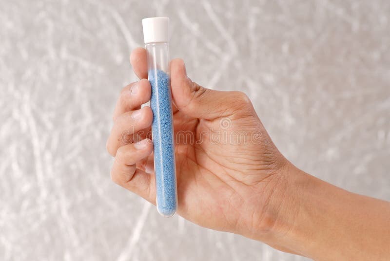 Test Tube of Blue Sand stock image. Image of biochemical - 20643399