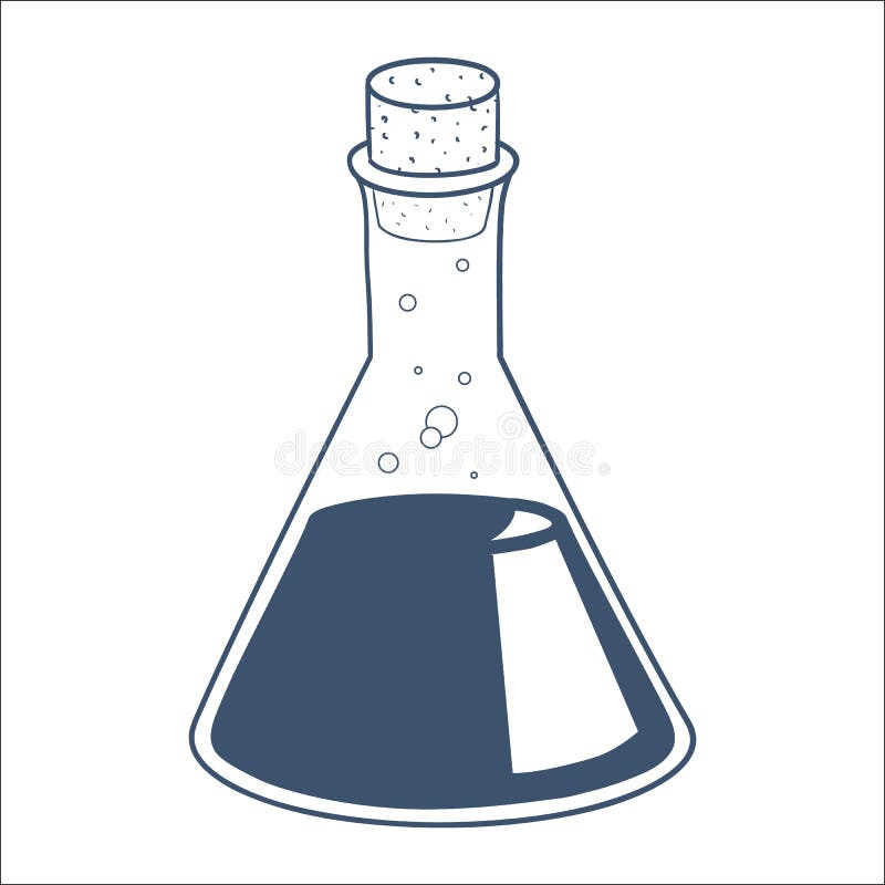 Test Tube Bulb Isolated on White. Stock Vector - Illustration of exam ...