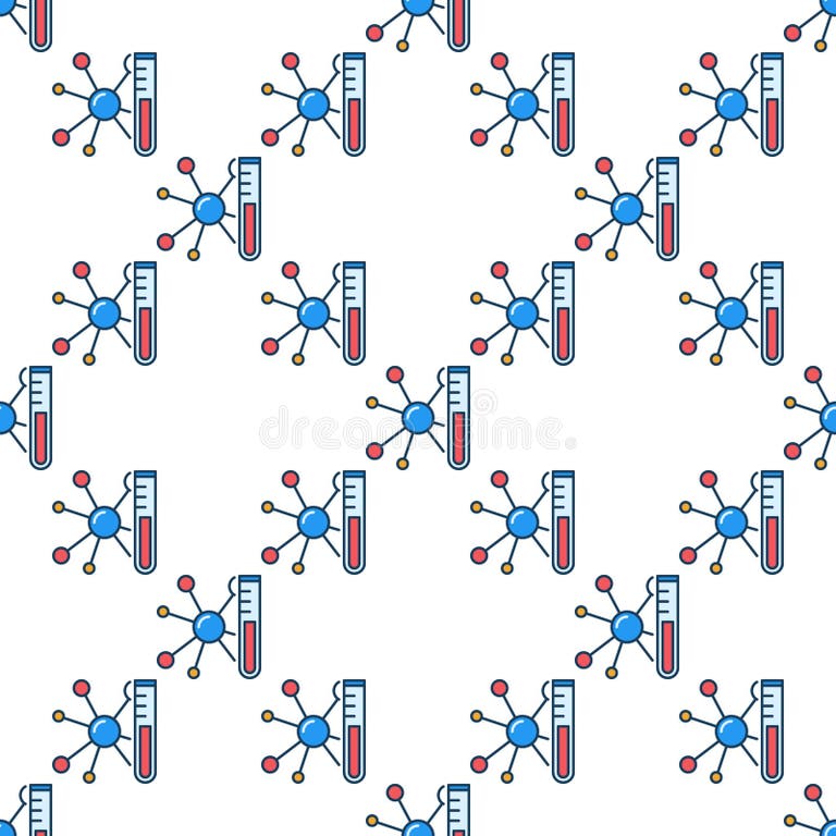 Test-Tube with Chemical Compound Vector Science Colored Seamless ...