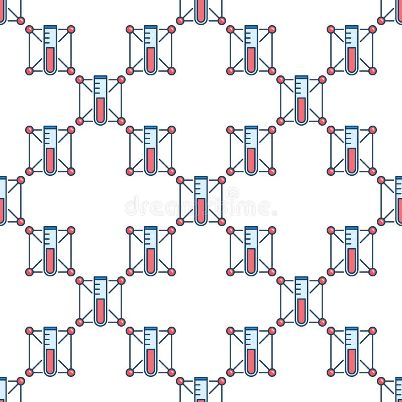 Test Tube with Chemistry Molecule Chemical Colored Vector Seamless ...