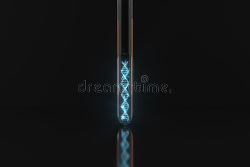 Test Tube and Chromosomes, DNA and Genes,3d Rendering Stock ...