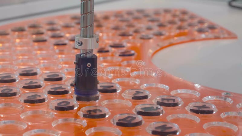 Test Tube Closing Production Machine. HDR. Testing of Robotic Machine ...