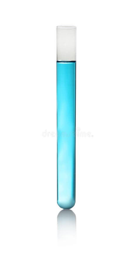 Test Tube of Color Liquid Isolated on White. Stock Photo - Image of ...