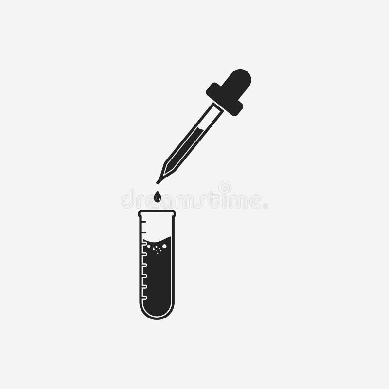 Test Tube and Dropper Icon. Stock Vector - Illustration of tube ...