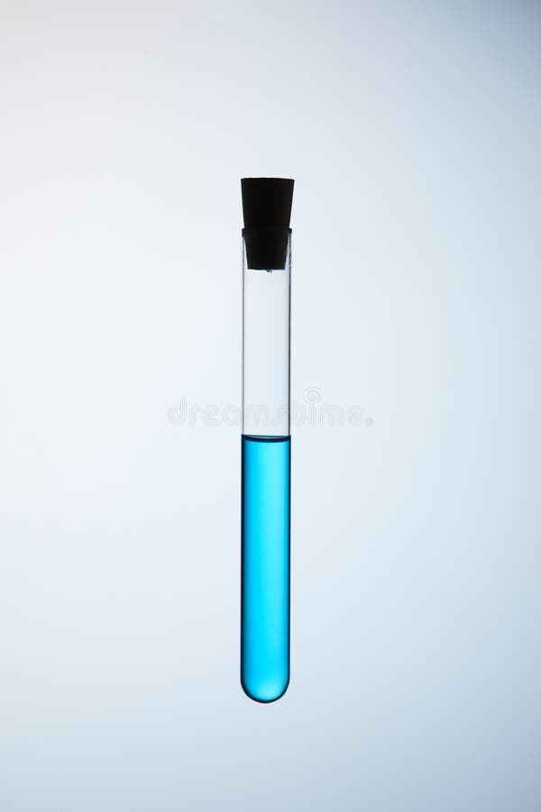 Test Tube Filled with Blue Liquid Floating in Air Stock Photo - Image ...