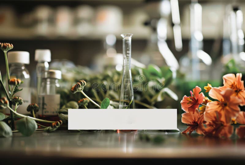 Test Tube and Flowers in Laboratory Stock Image - Image of object ...
