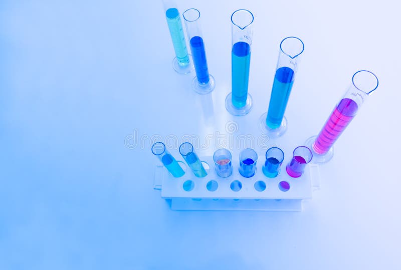 The Test Tube Has a Multicolored Liquid Inside. Stock Image - Image of ...