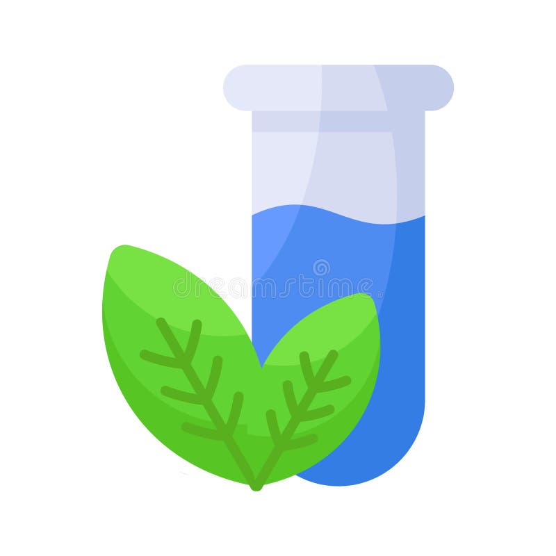 Test Tube with Herbs, Concept Icon of Herbal Medicine Stock Vector ...