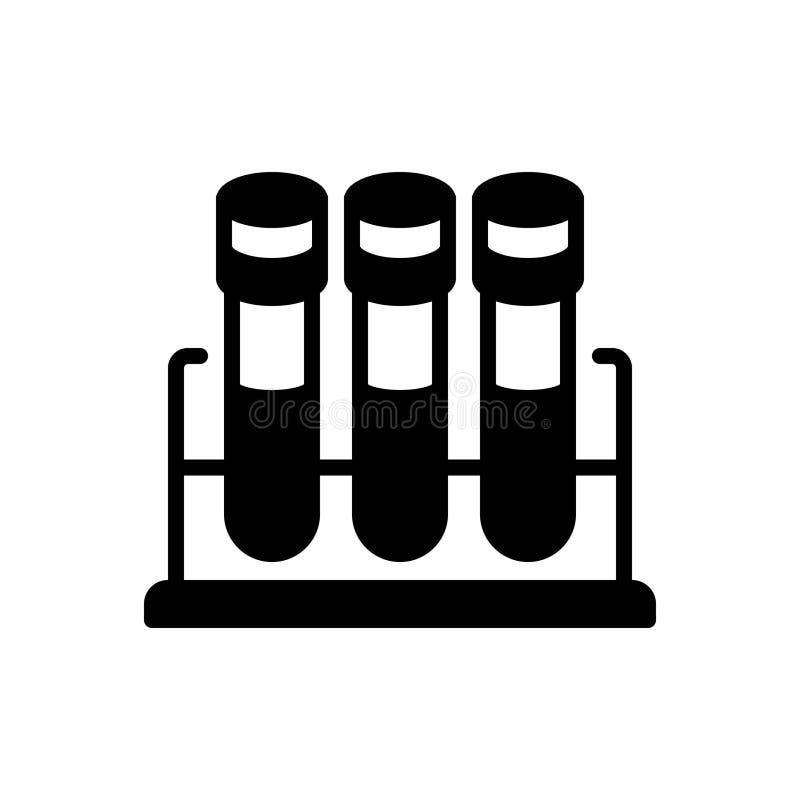 Black Solid Icon for Test Tube, Test and Research Stock Vector ...