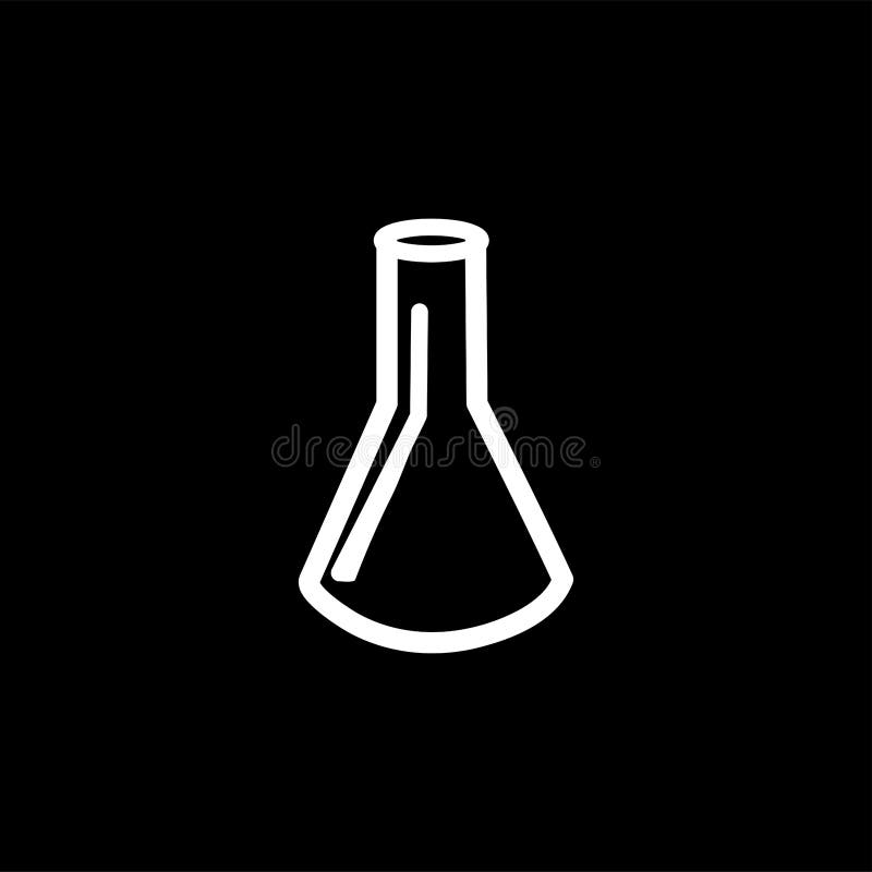 Test Tube Icon on Black Background. Black Flat Style Vector ...