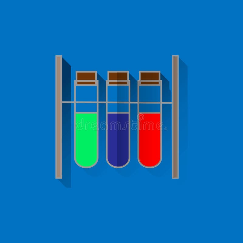 Laboratory Rack with Glass Test Tubes. Special Equipment for Analysis ...