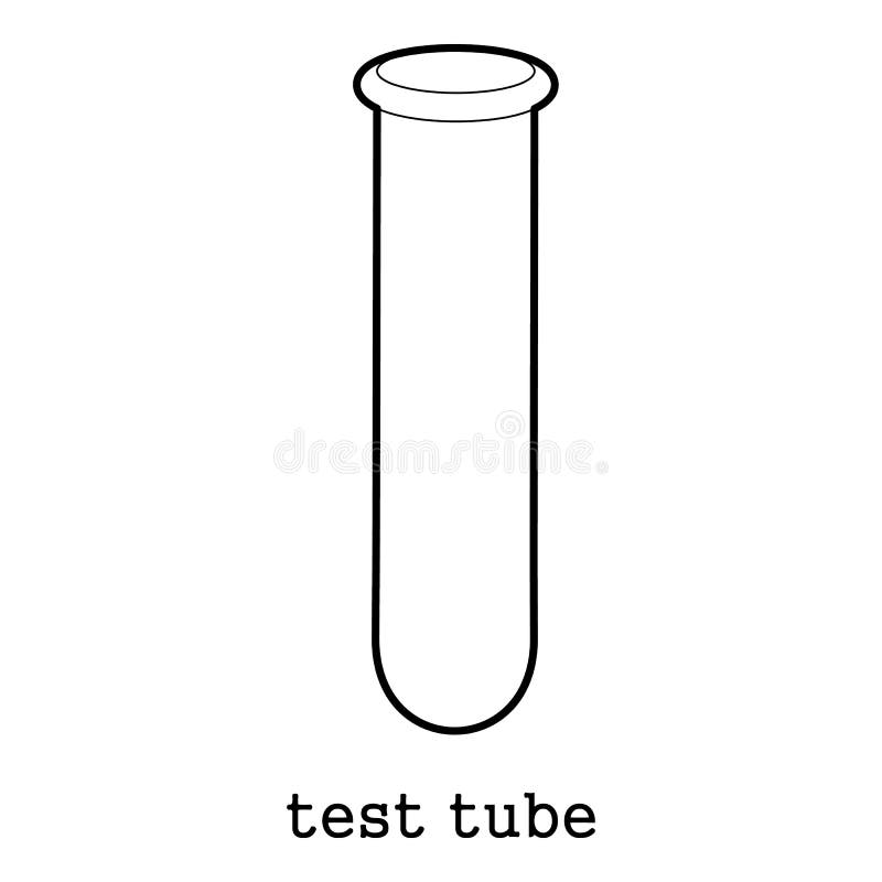 Test tube icon outline stock vector. Illustration of cluster - 95752850