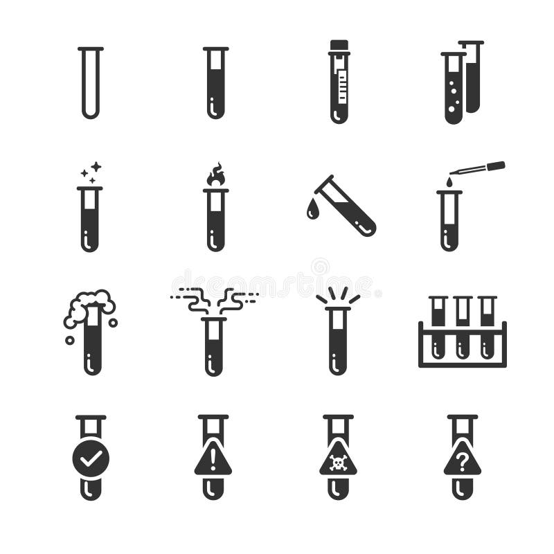 Chemistry Lab Icon Set. Included Icons As Chemical, Formula, Medical ...