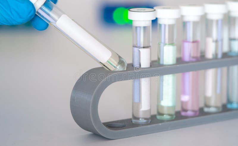 Test Tube in Laboratory with Empty Label Stock Image - Image of ...