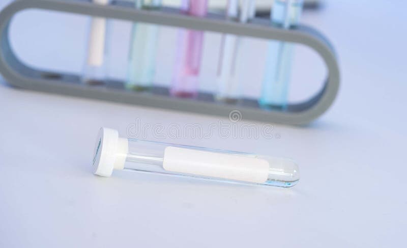 Test Tube in Laboratory with Empty Label Stock Image - Image of ...
