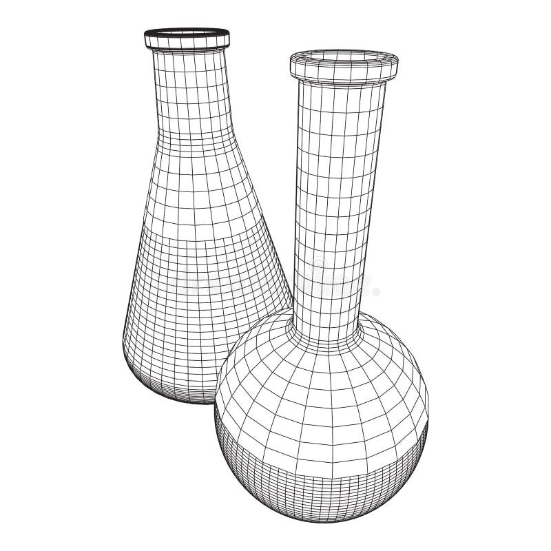 Test Tube Low Poly Wireframe Mesh Stock Vector - Illustration of ...