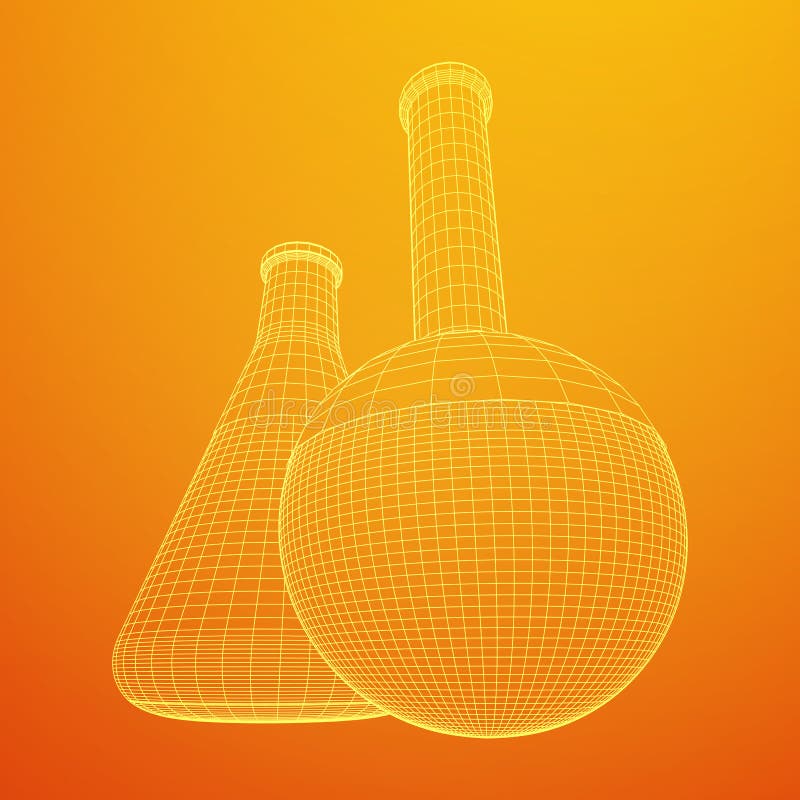 Test Tube Low Poly Wireframe Mesh Stock Vector - Illustration of ...