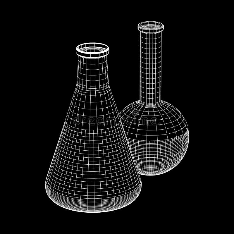 Test Tube Low Poly Wireframe Mesh Stock Vector - Illustration of ...