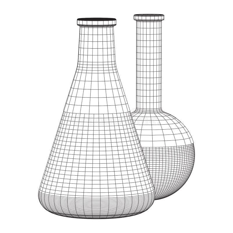 Test Tube Low Poly Wireframe Mesh Stock Vector - Illustration of ...