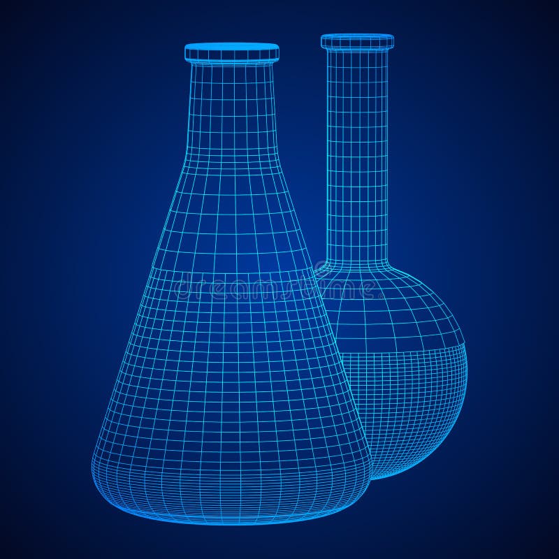Test Tube Low Poly Wireframe Mesh Stock Vector - Illustration of ...