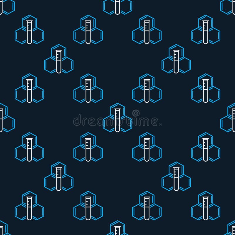 Test Tube with Molecule Vector Chemistry Hexagonal Formula Concept ...