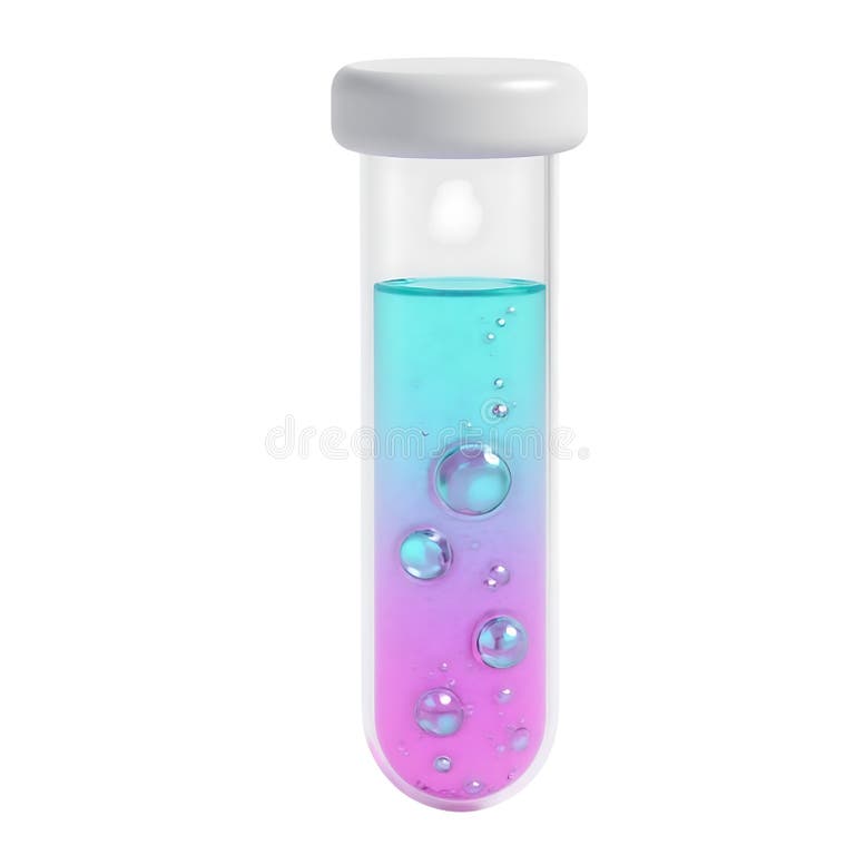 Test Tube with Pastel Liquid Bubbles, Science Experiment Stock ...