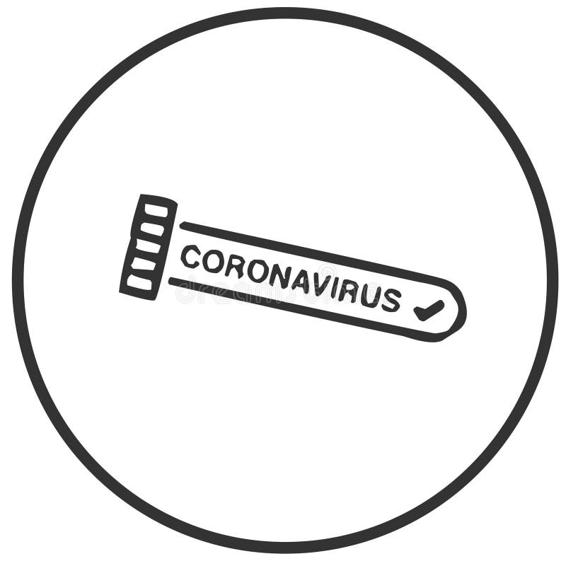 Test Tube with Positive Coronavirus Result Icon Vector Illustration ...