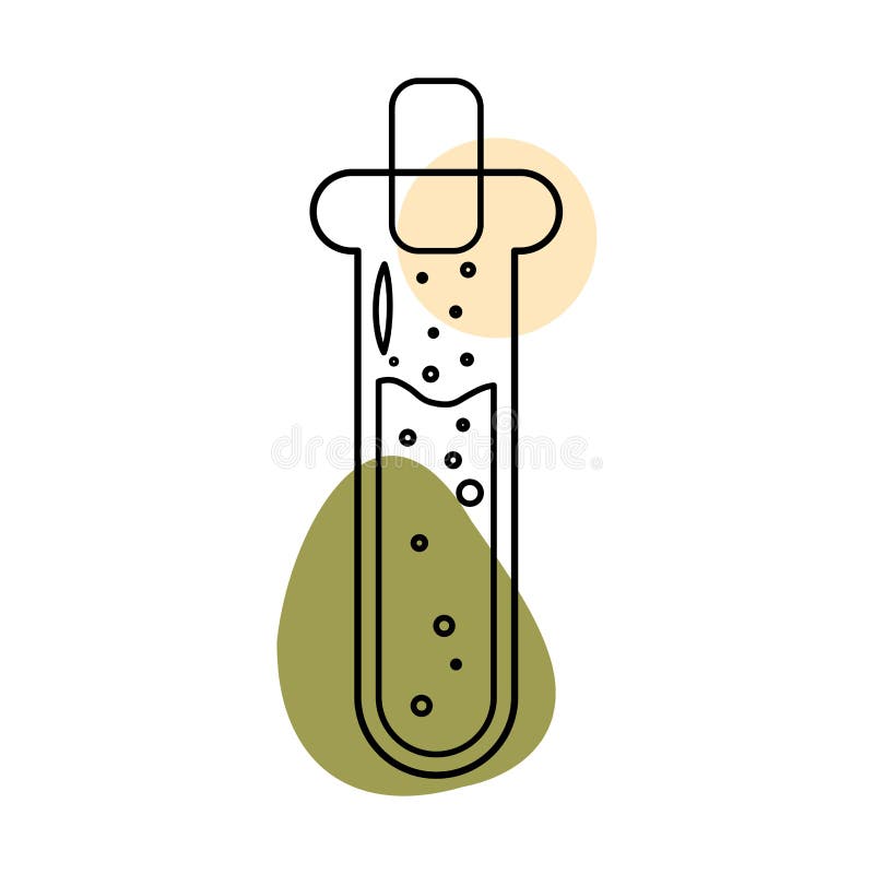 Test Tube with Potion in the Style of Line Art Stock Vector ...