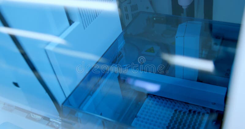 Test Tube in a Rack Inside a Machine 4k Stock Footage - Video of motion ...