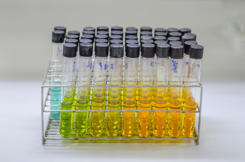 Test Tube Rack at Laboratory Stock Image - Image of titration, beaker ...