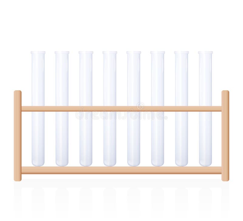 Empty Test Tubes in Rack stock illustration. Illustration of tube - 4573808