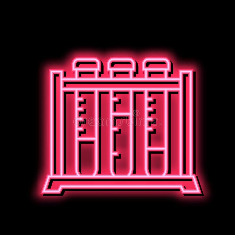 Test Tube Rack Neon Glow Icon Illustration Stock Vector - Illustration ...