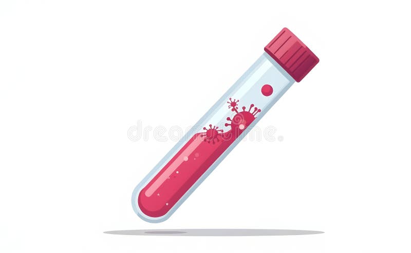 A Test Tube with a Red Lid Filled with a Liquid in Which Viruses Float ...
