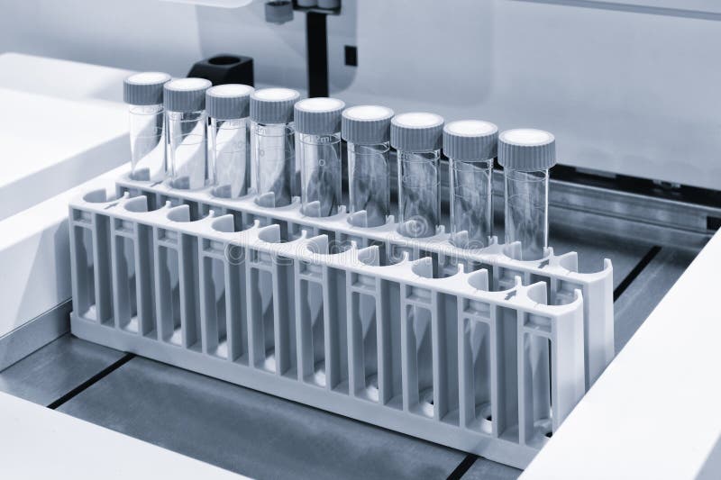Test Tube Row. Concept of Medical or Science Laboratory Stock Photo ...