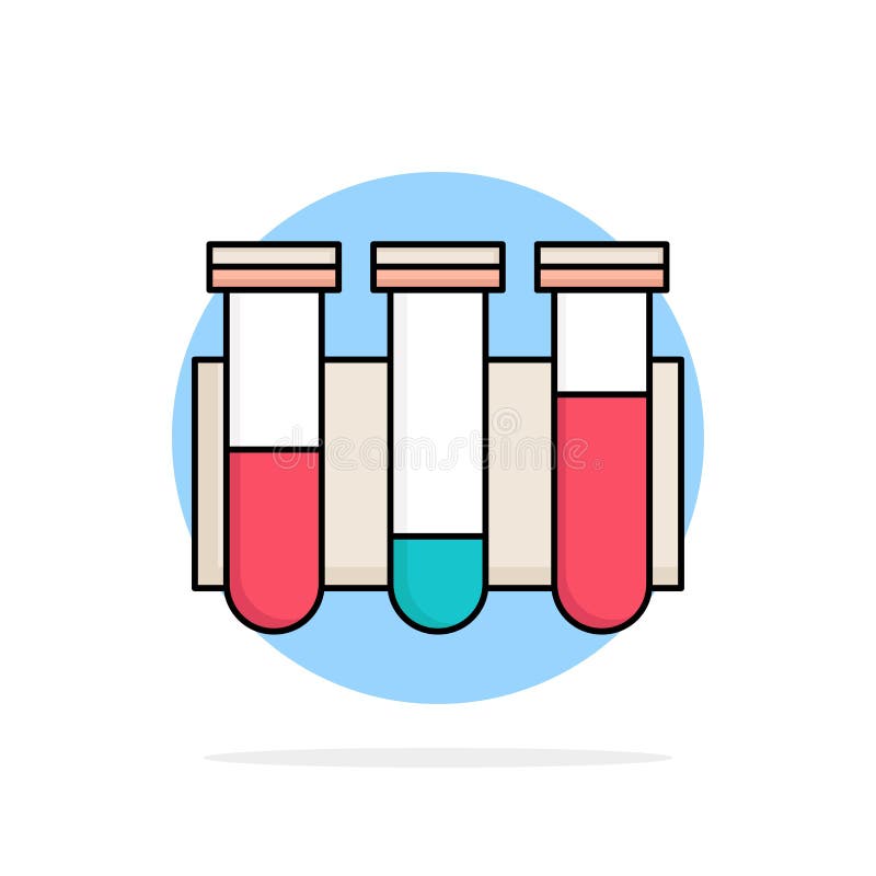 Test, Tube, Science, Laboratory, Blood Flat Color Icon Vector Stock ...