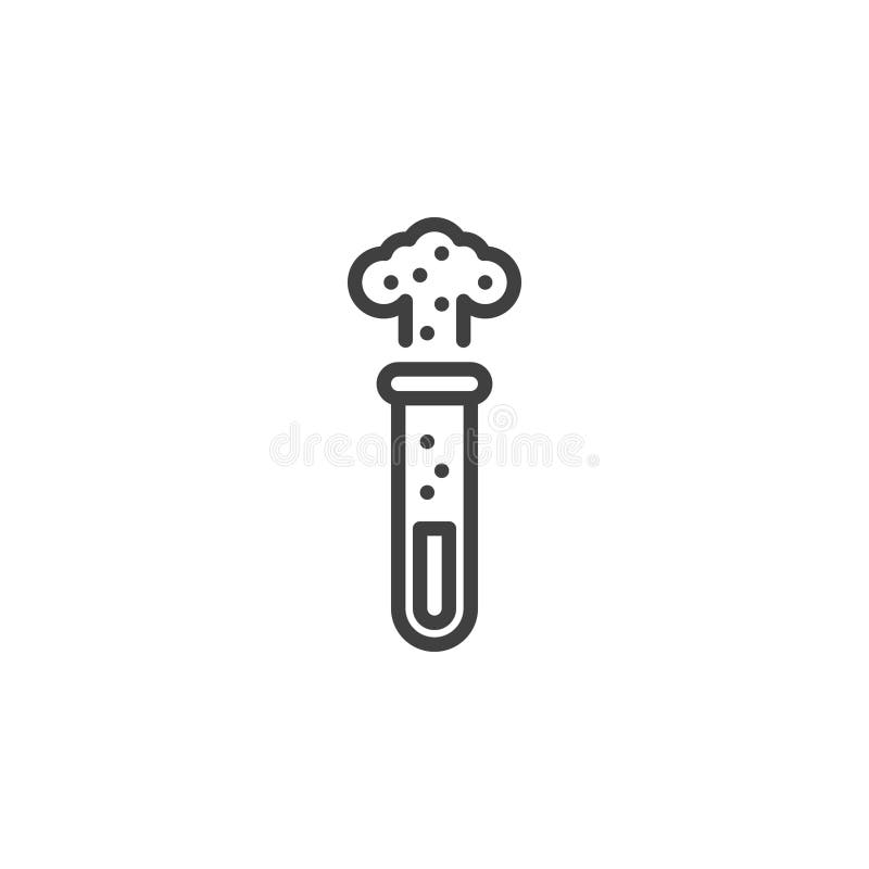 Test Tube with Smoke Line Icon Stock Vector - Illustration of editable ...