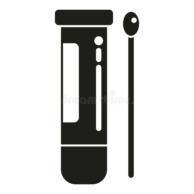 Test Tube Swab Icon Simple Vector. Lab Blood Sample Stock Vector ...