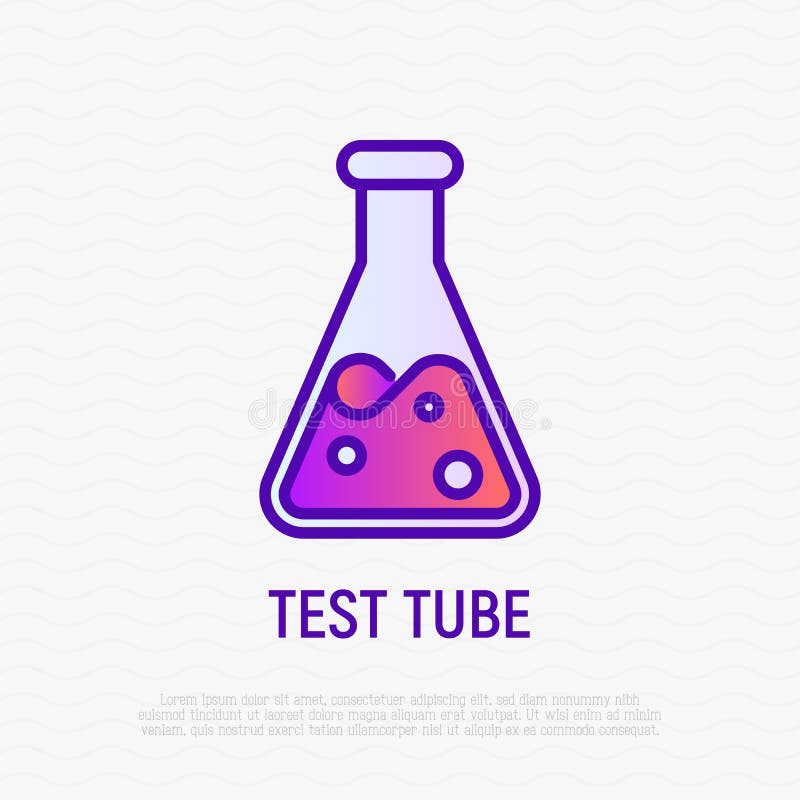 Test Tube Thin Line Icon. Symbol of Laboratory Stock Vector ...