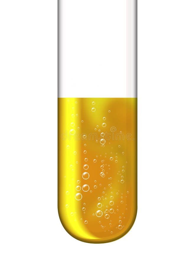 Test Tube With Yellow Liquid And Bubbles Stock Illustration ...
