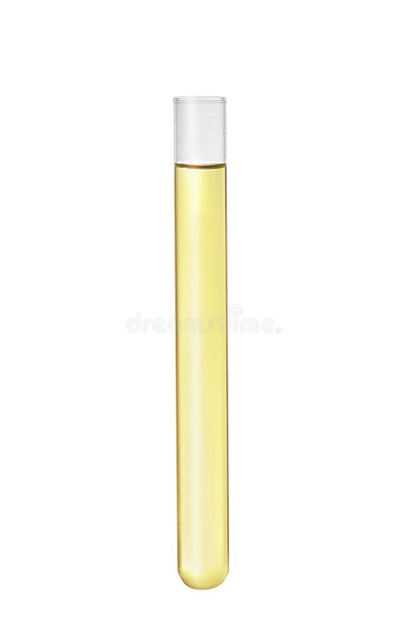 Yellow test tube. stock image. Image of flask, hand, isolated - 7390417