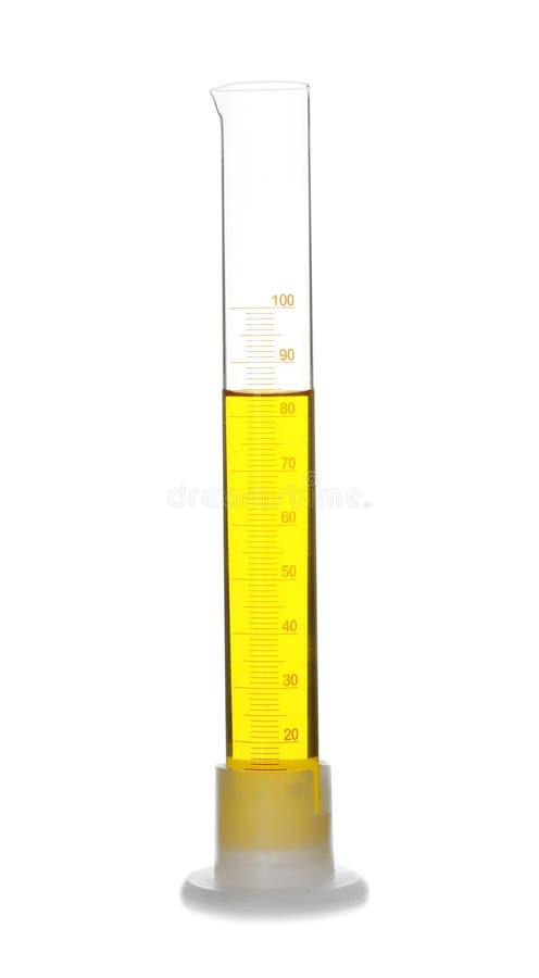 Test Tube with Yellow Liquid on White Background Stock Photo - Image of ...