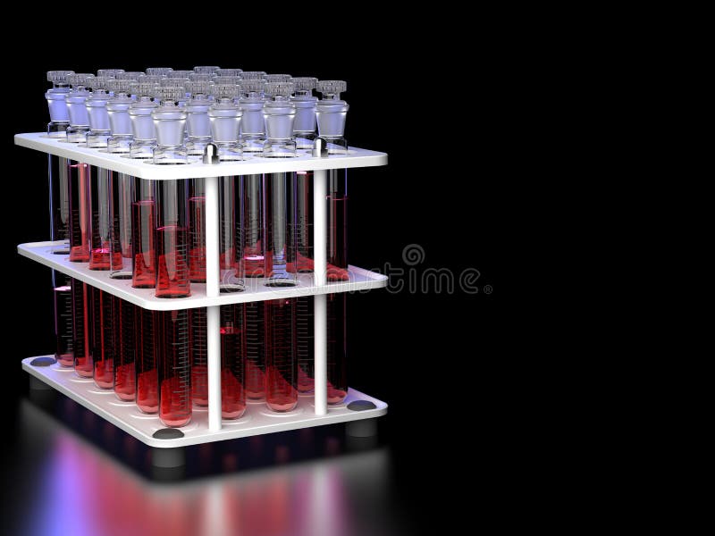 Test Tubes on Bck Background. Stock Illustration - Illustration of ...
