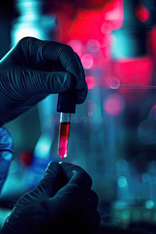 Test Tubes with Blood in the Laboratory. Selective Focus Stock ...