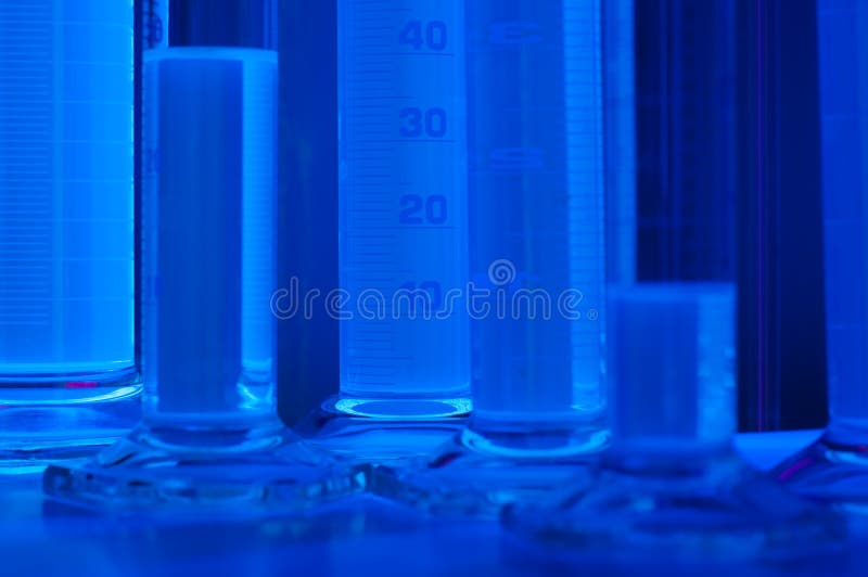 Test tubes in blue light stock photo. Image of chemistry - 10721572