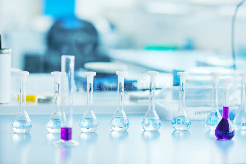 Test Tubes in Bright Modern Labaratory Stock Image - Image of industry ...