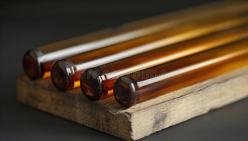 Test Tubes with Brown Liquid, Closeup View Stock Image - Image of ...