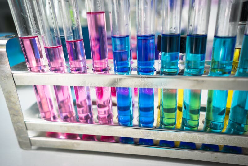 Test Tubes with Colorful Chemicals Stock Photo - Image of fluid ...