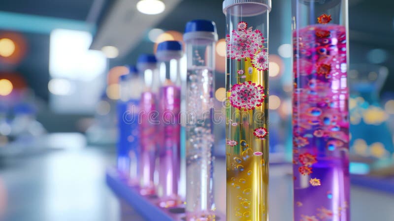 Test Tubes with Colorful Microbiological Samples Stock Image - Image of ...
